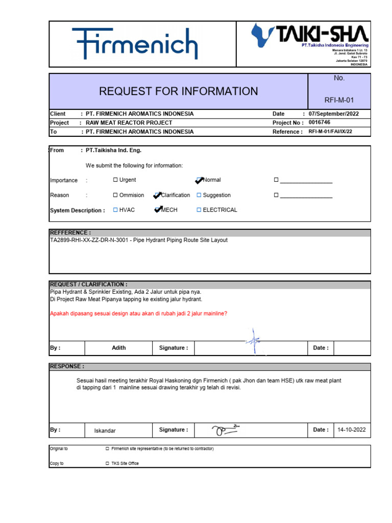 RFI-MECH-01 Hydrant & Sprikler Layout-RH | PDF | Civil Engineering | Fires