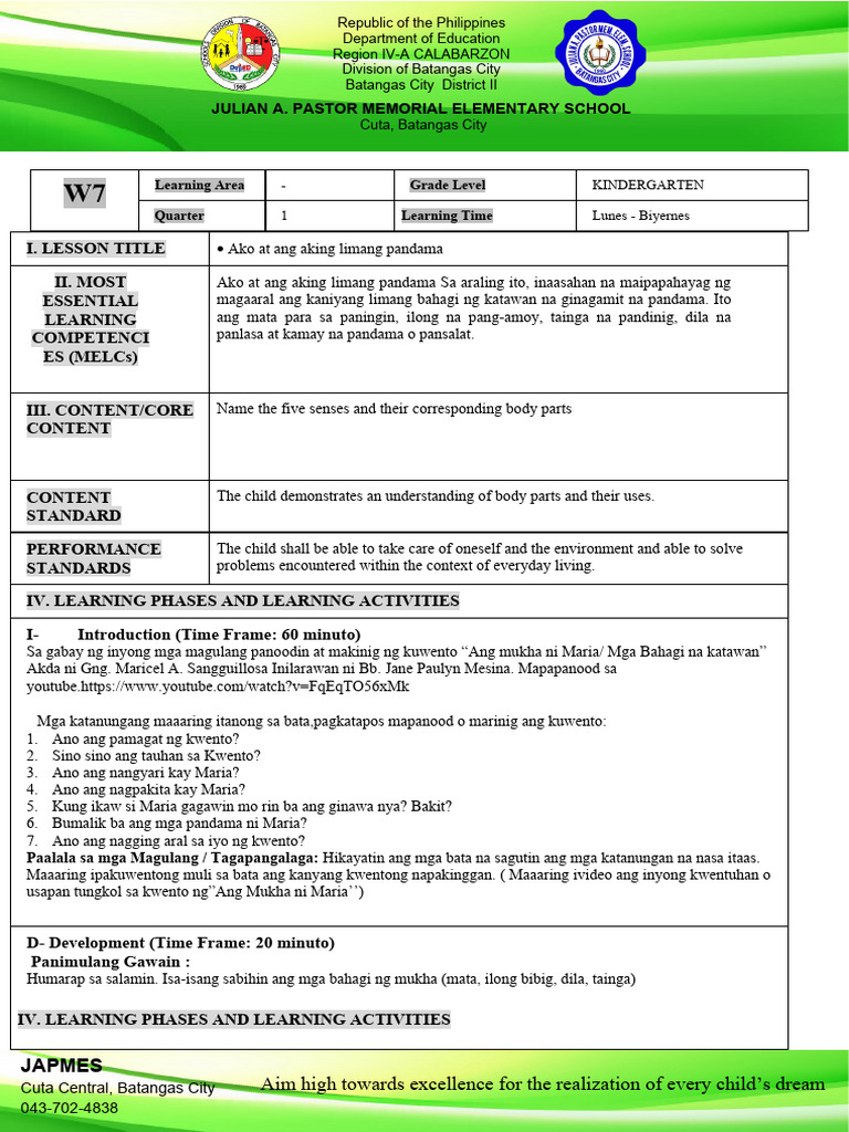 LEAP-Q1-WEEK7-KINDER | PDF