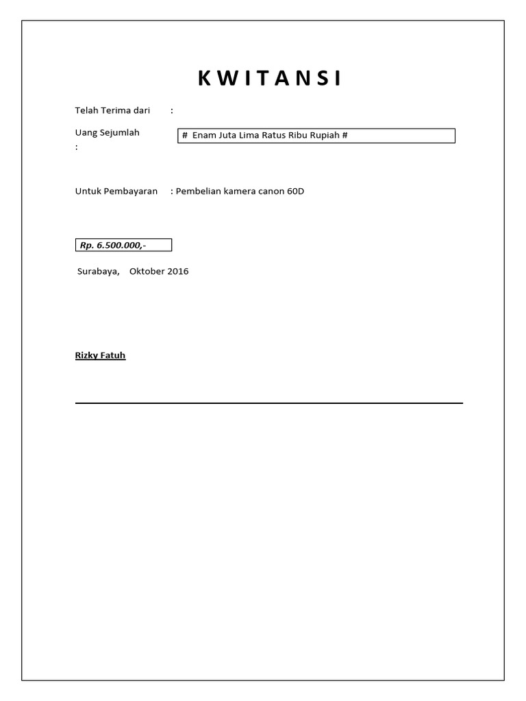 Kwitansi Kamera | PDF