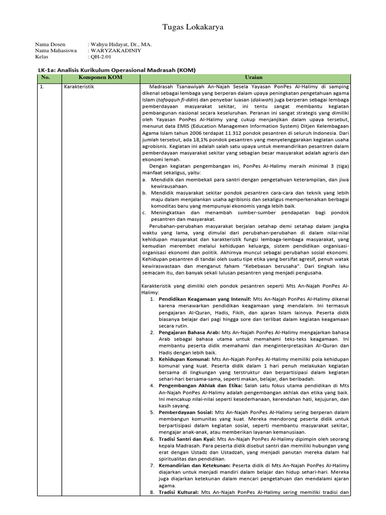 Tugas Lokakarya 1 | PDF | Karier & Perkembangan