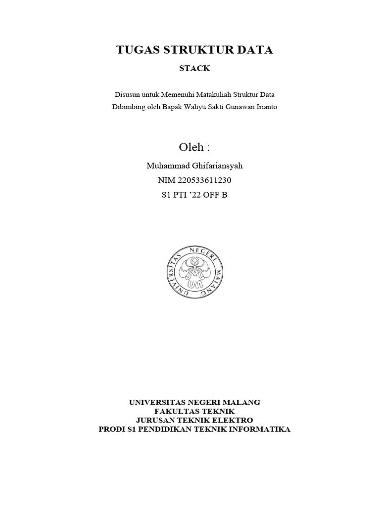 Muhammad Ghifariansyah - Tugas Struktur Data | PDF | Information Technology | Object Oriented ...