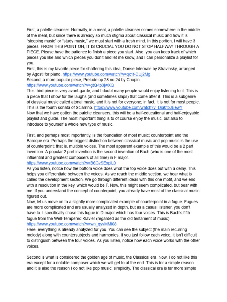 Classical Music Listening Guide | PDF | Symphony | Franz Liszt