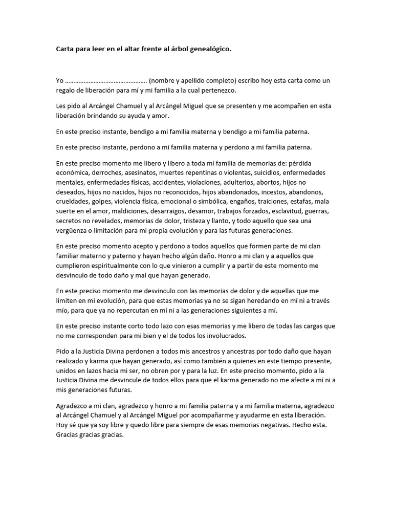 Carta Árbol | PDF
