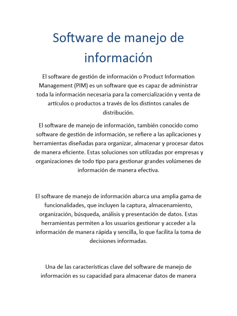 Software de Manejo de Información | PDF