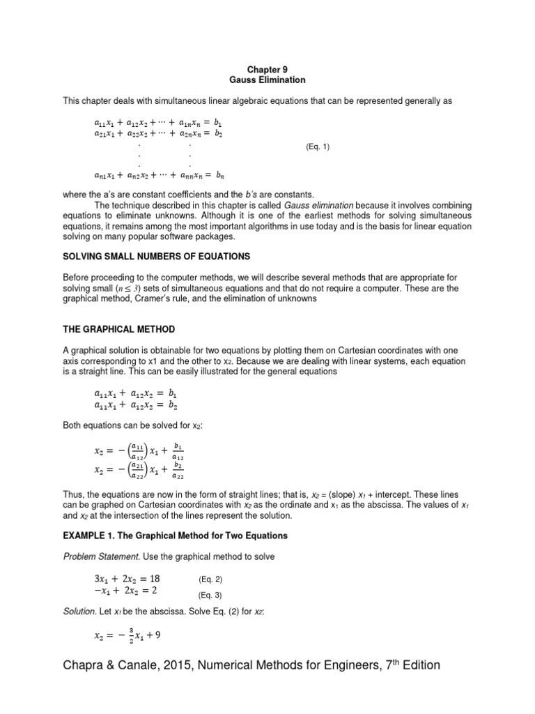 Chapter 9 - GAUSS ELIMINATION | PDF