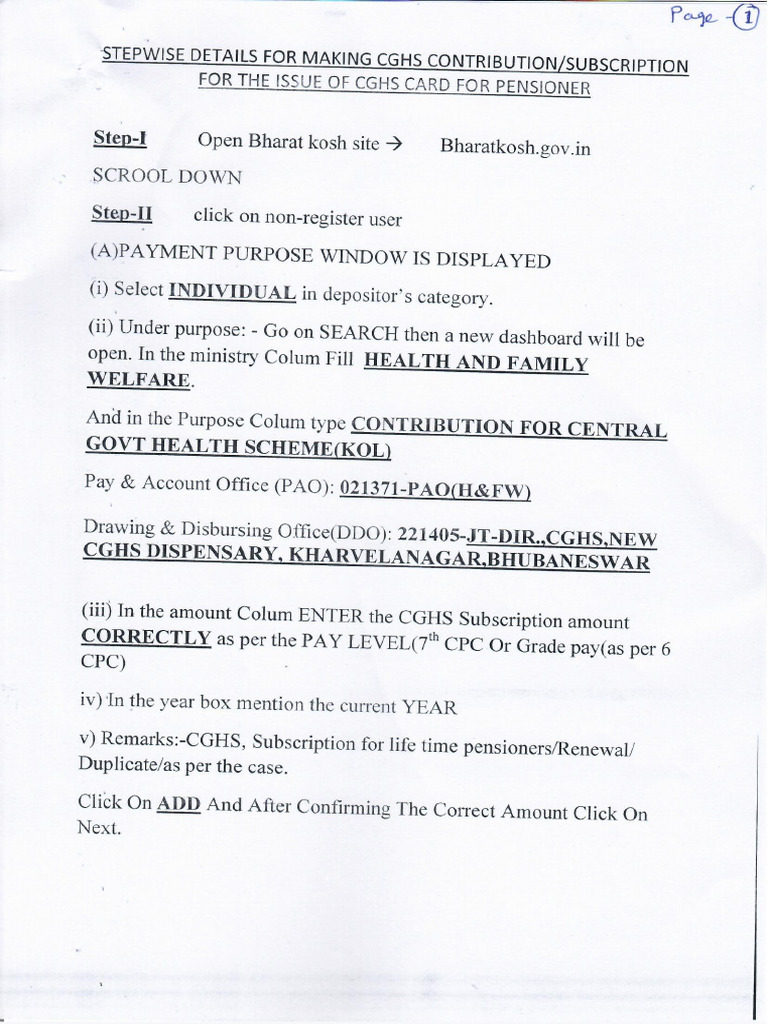 Bharat Kosh Online Process | PDF