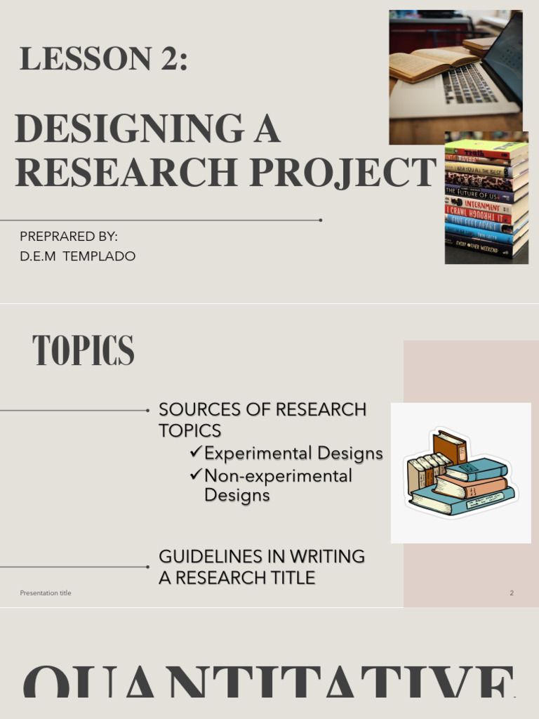 Lesson 2 Designing A Research Project | PDF Lesson 2 Designing A Research Project | PDF