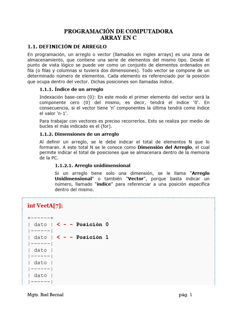 Tema N°3 Arrays C Pdf