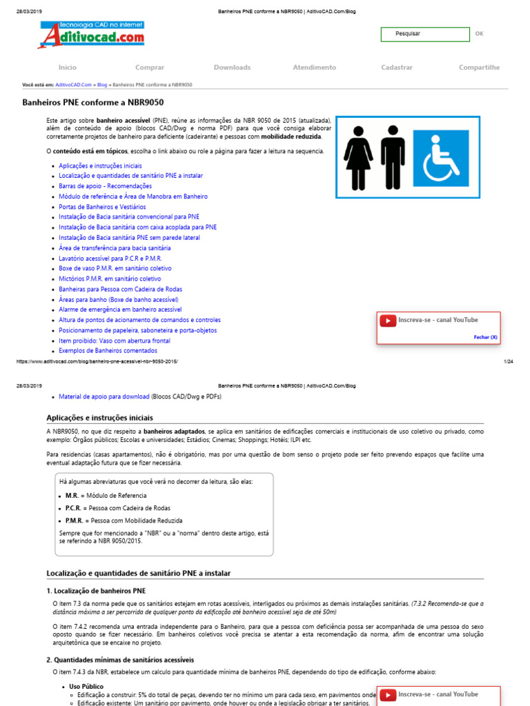 Banheiros PNE e NBR 9050: Guia Completo | PDF | Acessibilidade | Banheiro