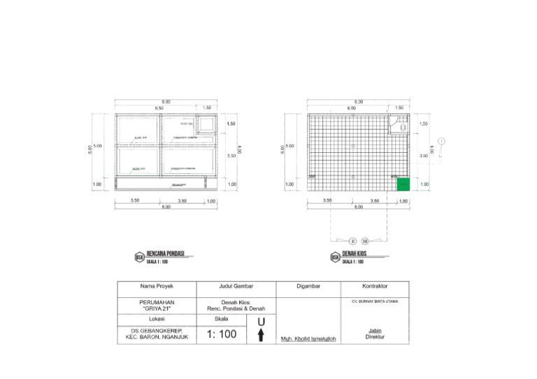 RAB Kios (pondasi, lantai) | PDF