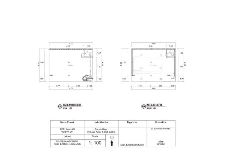 RAB Kios (Listrik, Air Kotor) | PDF