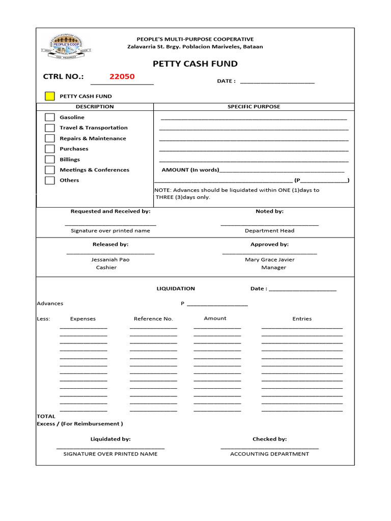 Petty Cash | PDF