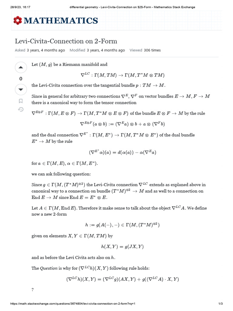 Differential Geometry - Levi-Civita-Connection On $2$-Form ...
