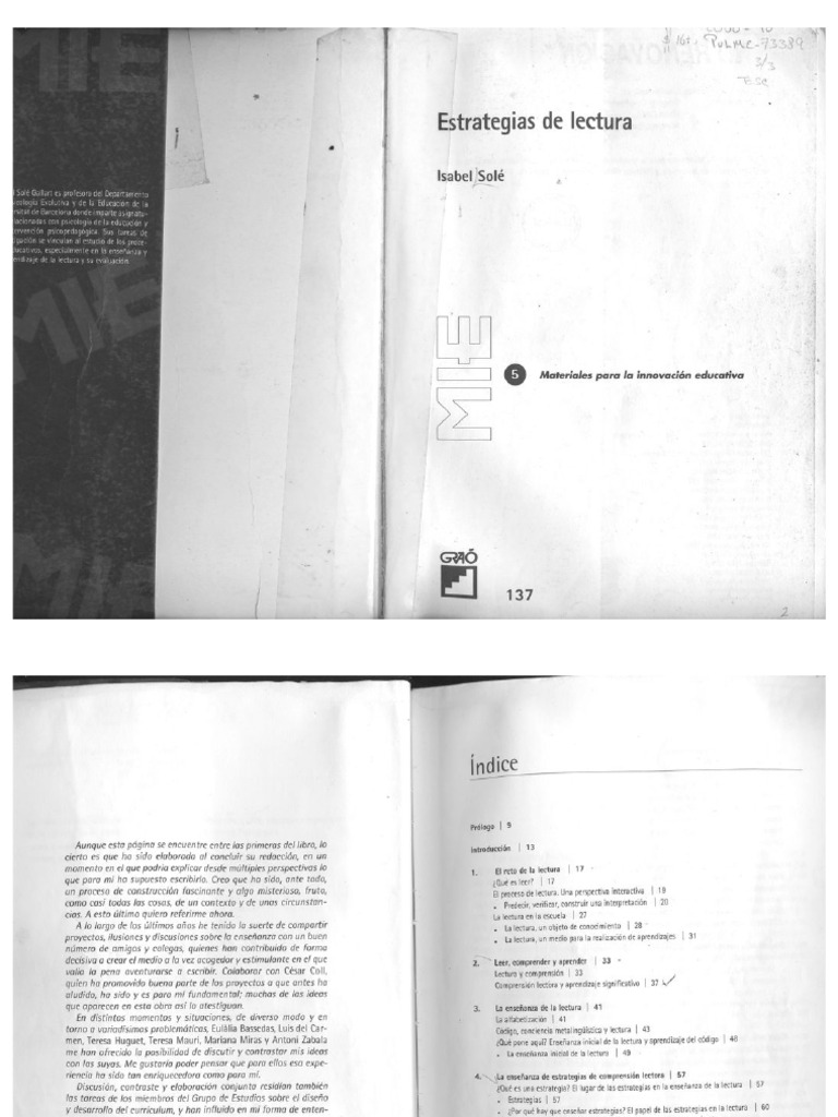 Estrategias de Lectura Isabel Solé | PDF