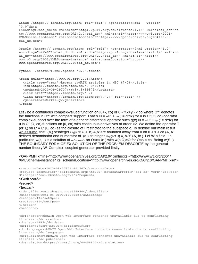 Zbmath Source Operator Theory C+ | PDF | Computer Science | Computing