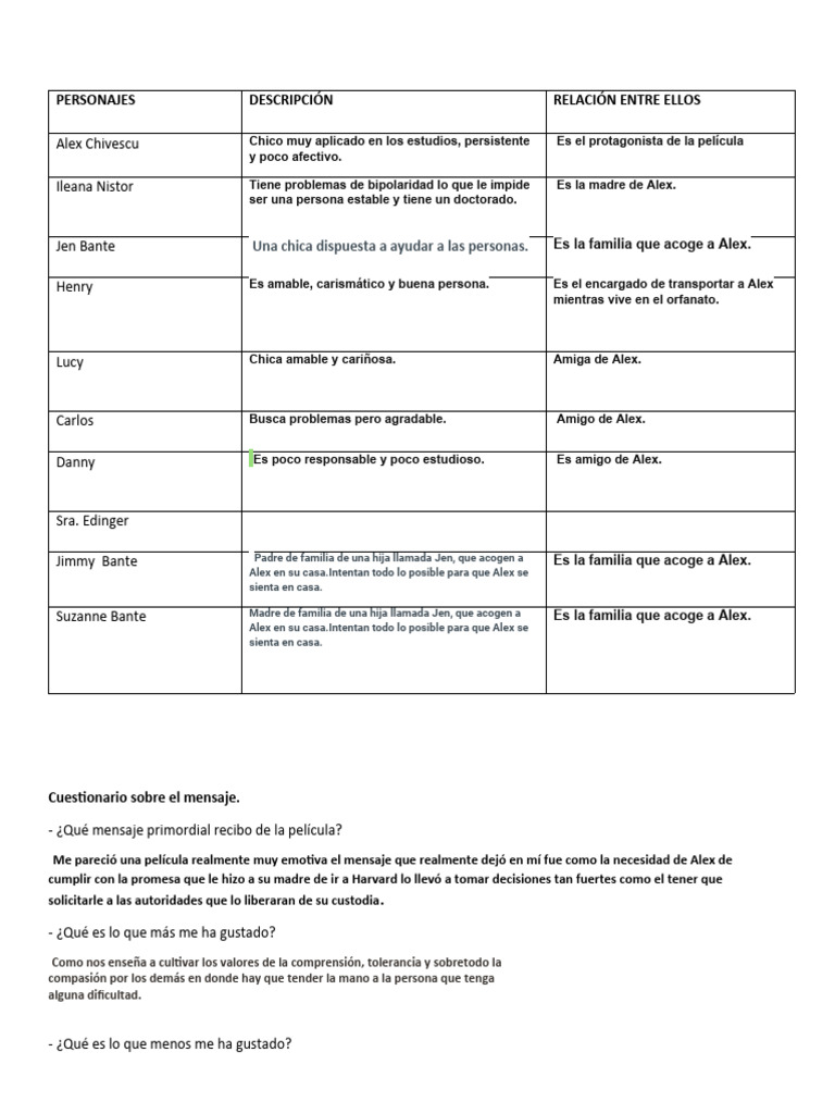 Preguntas Película | PDF