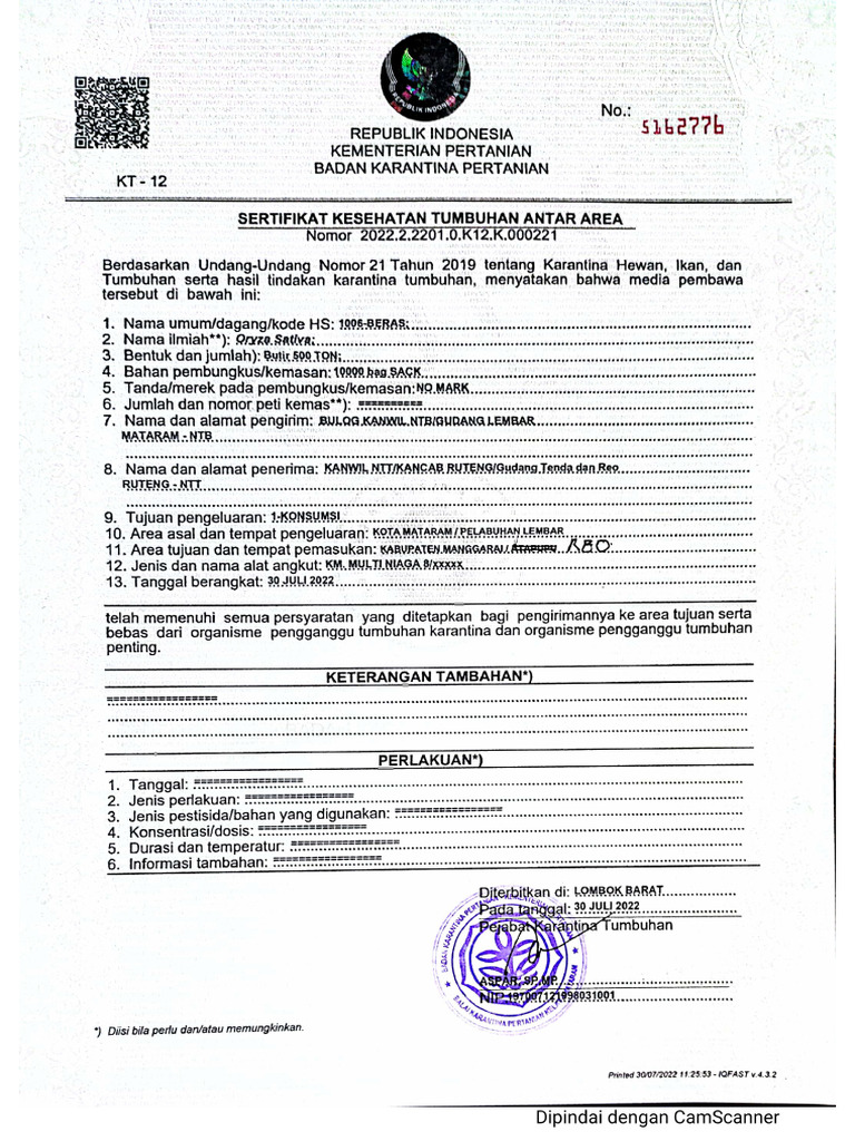 Doc. Karantina Pertanian MN8 | PDF