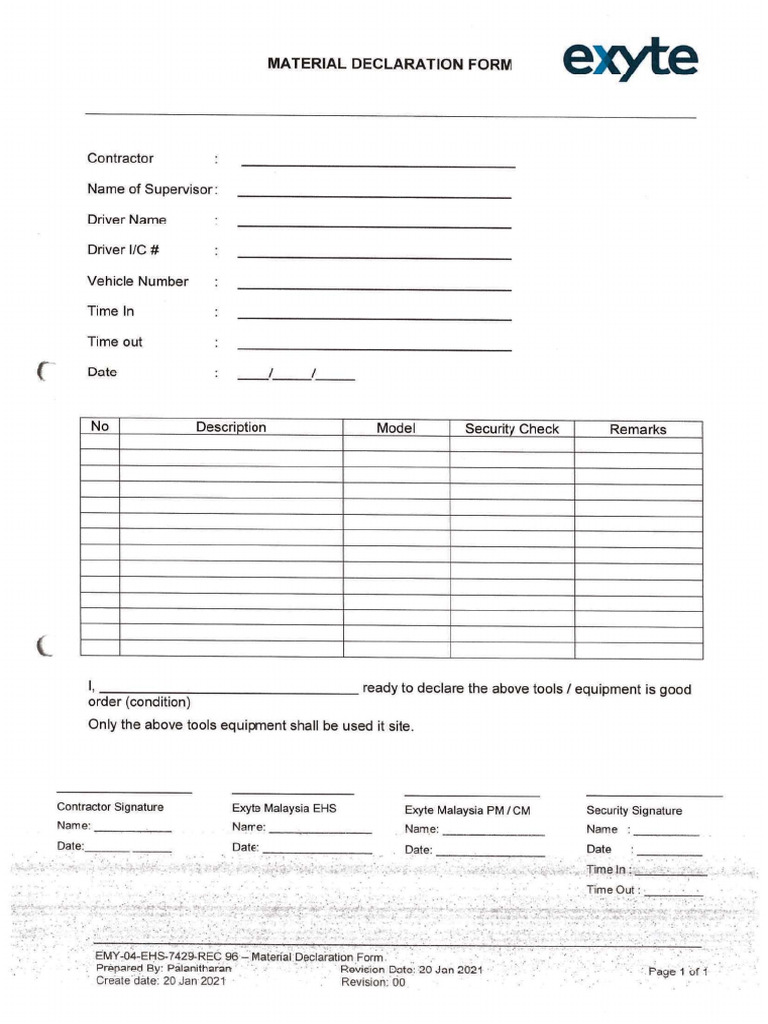 Declaration Form | PDF