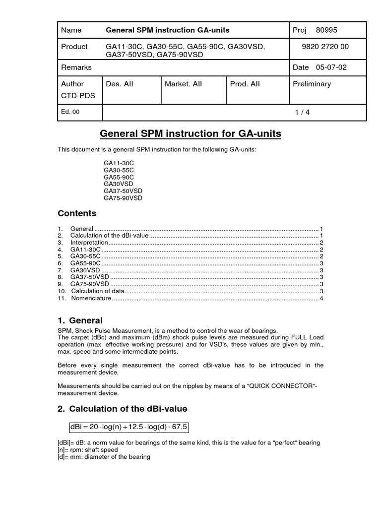 General SPM Instruction For GA-units | PDF | Decibel | Physical Quantities