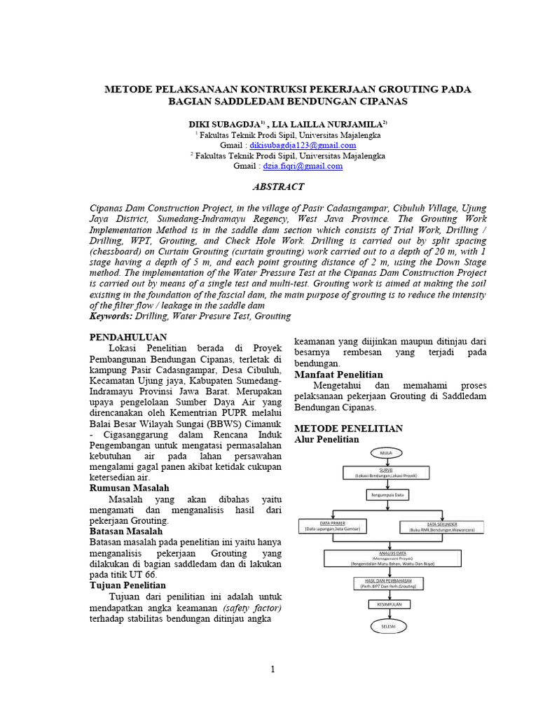 Metode Grouting Bendungan Cipanas | PDF