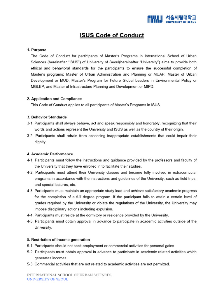 3.ISUS Code of Conduct (Required For 2nd Round Applicants - Send by ...