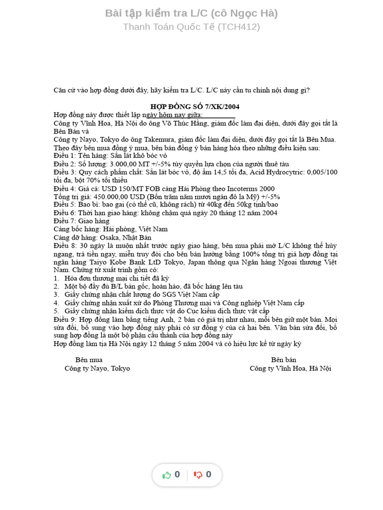 Bai Tap Kiem Tra L C Co Ngoc Ha Compress | PDF