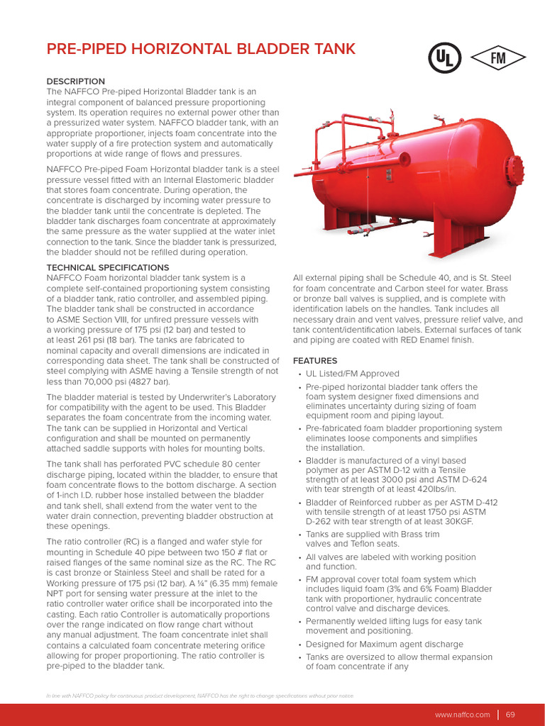 NAFFCO Horizontal Bladder Tank Guide | PDF