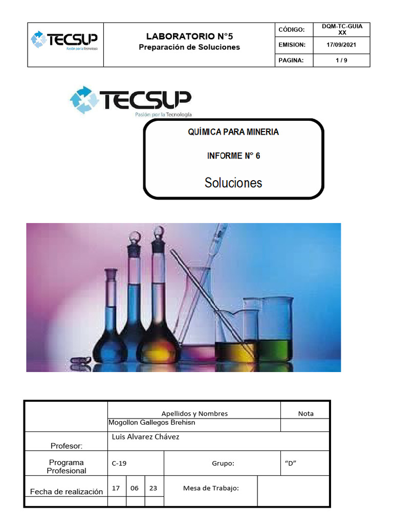 Laboratorio 6 | Descargar gratis PDF | Ácido clorhídrico | Agua