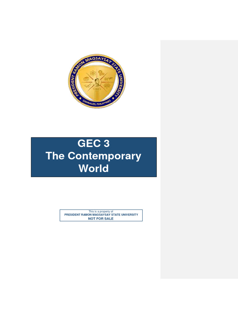 GEC 3 The Contemporary World Module | PDF | Globalization | World Systems Theory