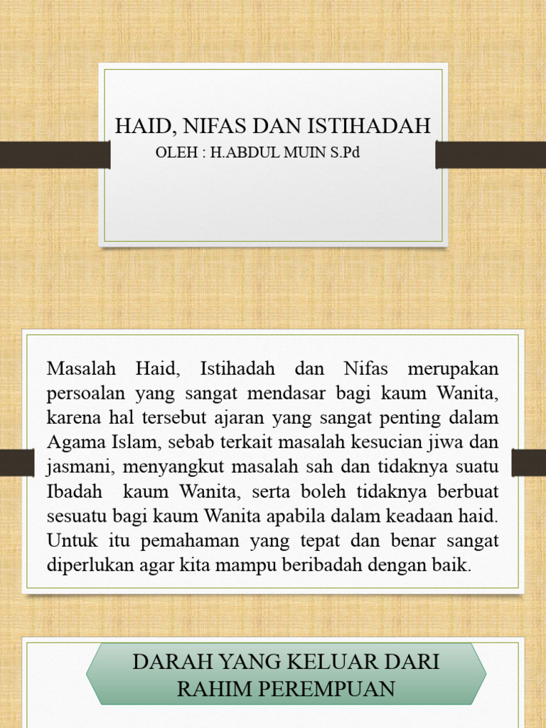 Haid Nifas Dan Istihadah Pdf
