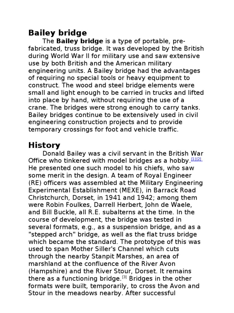 History Bailey Bridge | PDF | Civil Engineering | Engineering