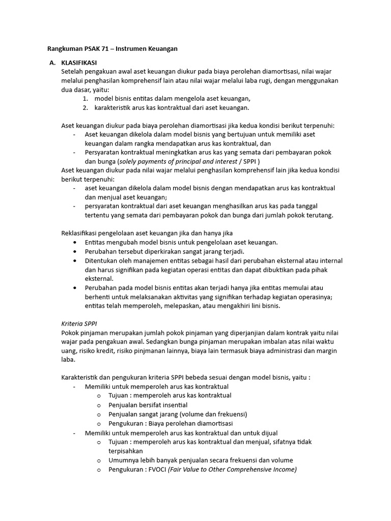 Rangkuman PSAK 71 | PDF | Pengelolaan Keuangan & Uang