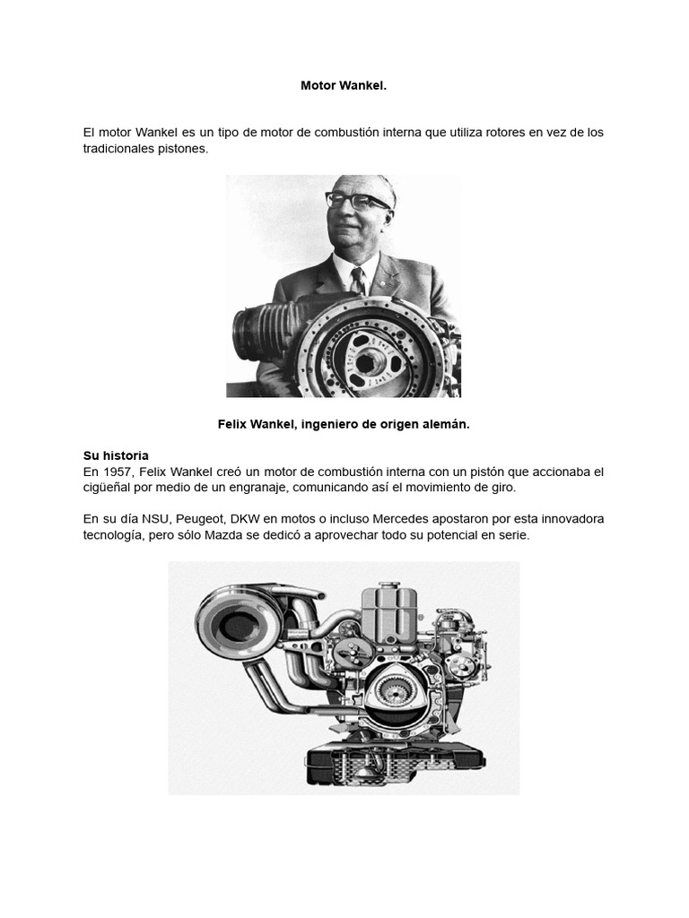Motor Wankel | PDF | Motor de combustión interna | Motores