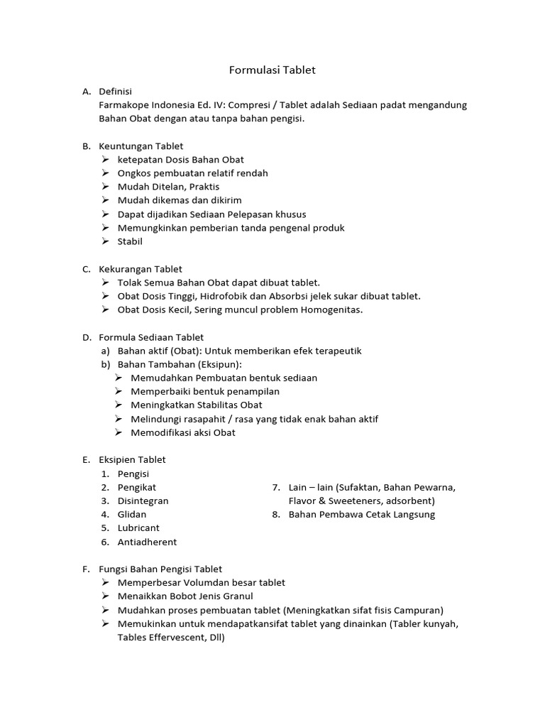 Formulasi Tablet | PDF