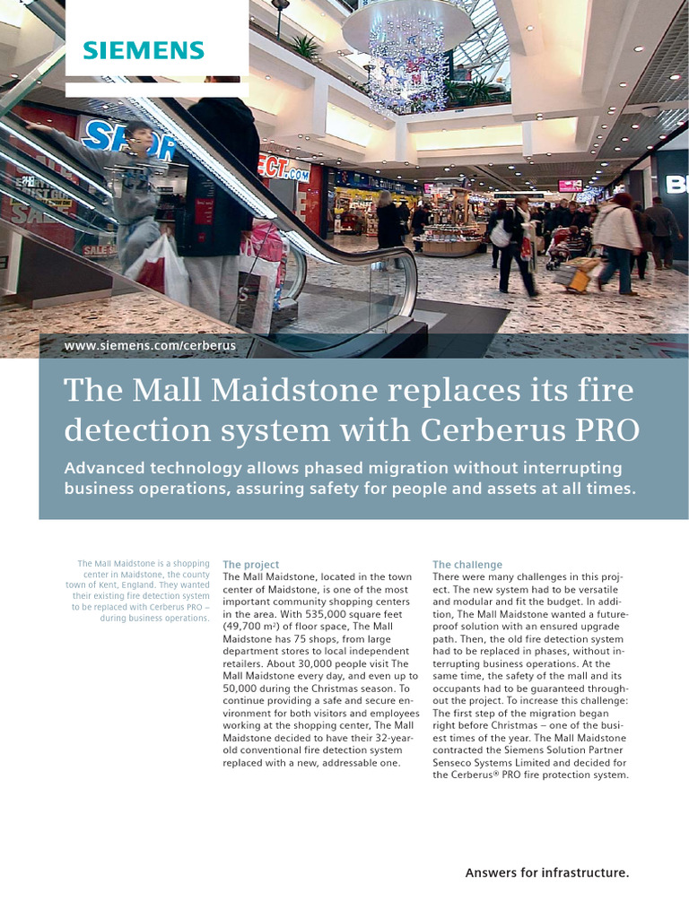 The Mall Maidstone Replaces Its Fire Detection System With Cerberus PRO A6V10373607 HQ en | PDF