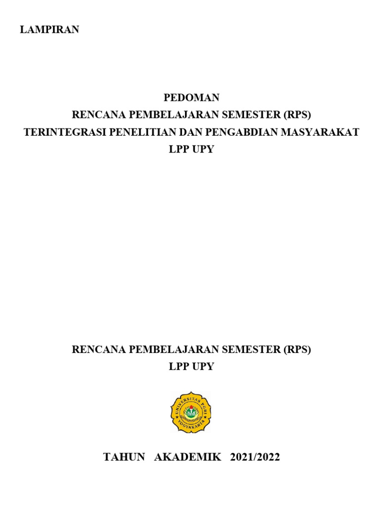 CONTOH RPS Terintegrasi Penelitian Dan Pengabdian Masyarakat | PDF