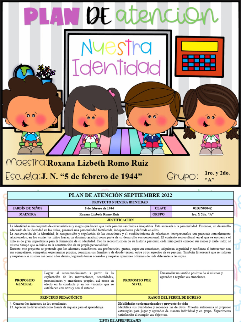 Proyecto de Identidad en Jardín de Niños | PDF | Crecimiento personal y ...