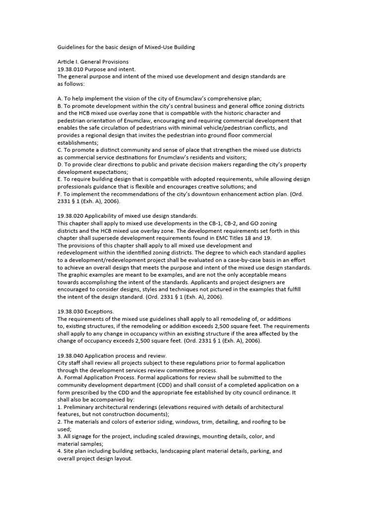 Guidelines For The Basic Design of Mixed-Use Buildings | PDF | Lighting ...