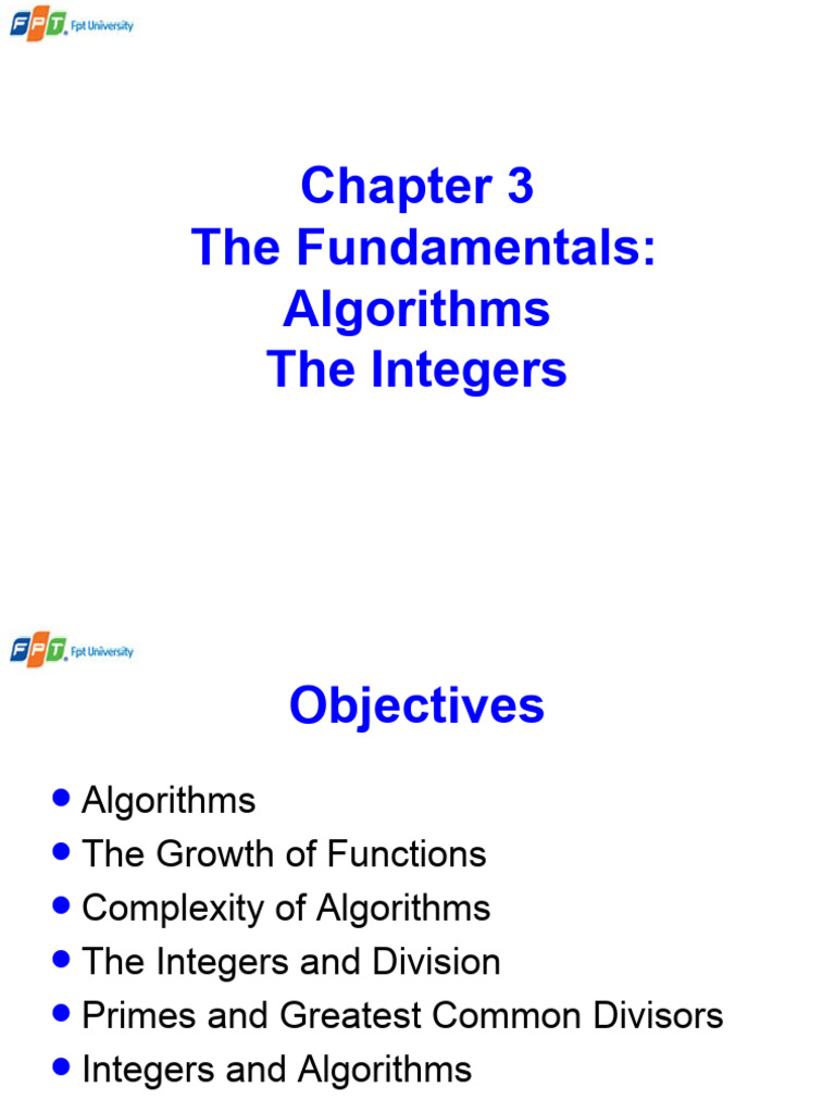 03 The Fundamentals Algorithms Integers | PDF
