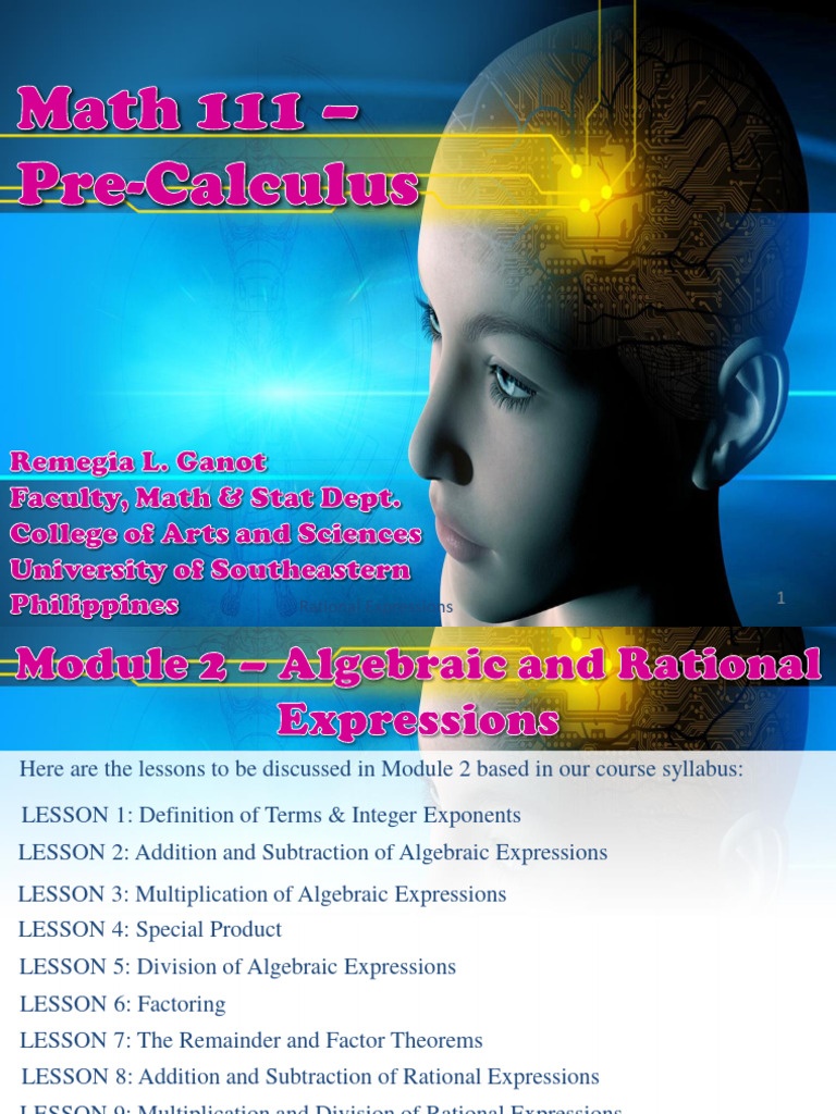 MODULE 2 (Part 2) - Algebraic and Rational Expressions | Download Free ...