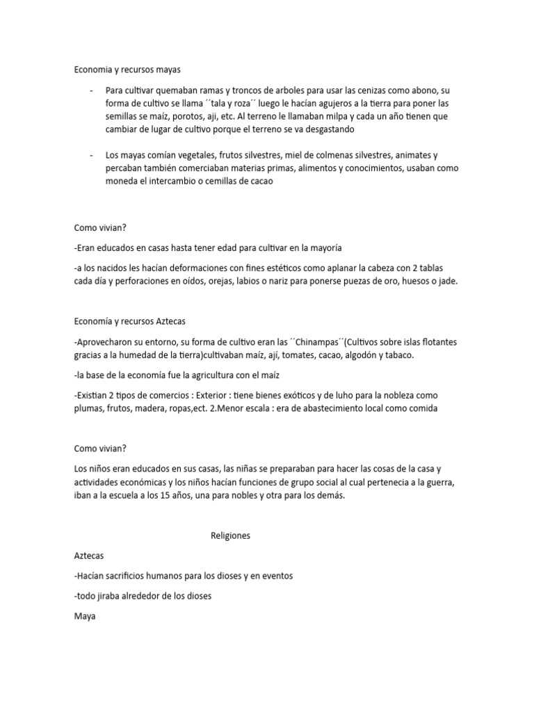 Mayas y Aztecas | PDF | Civilización maya | Agricultura