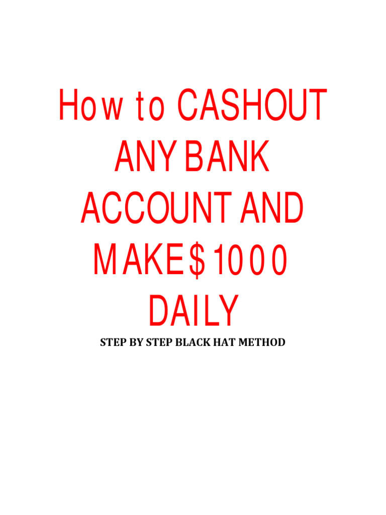 Cashout Any Bank Account | PDF