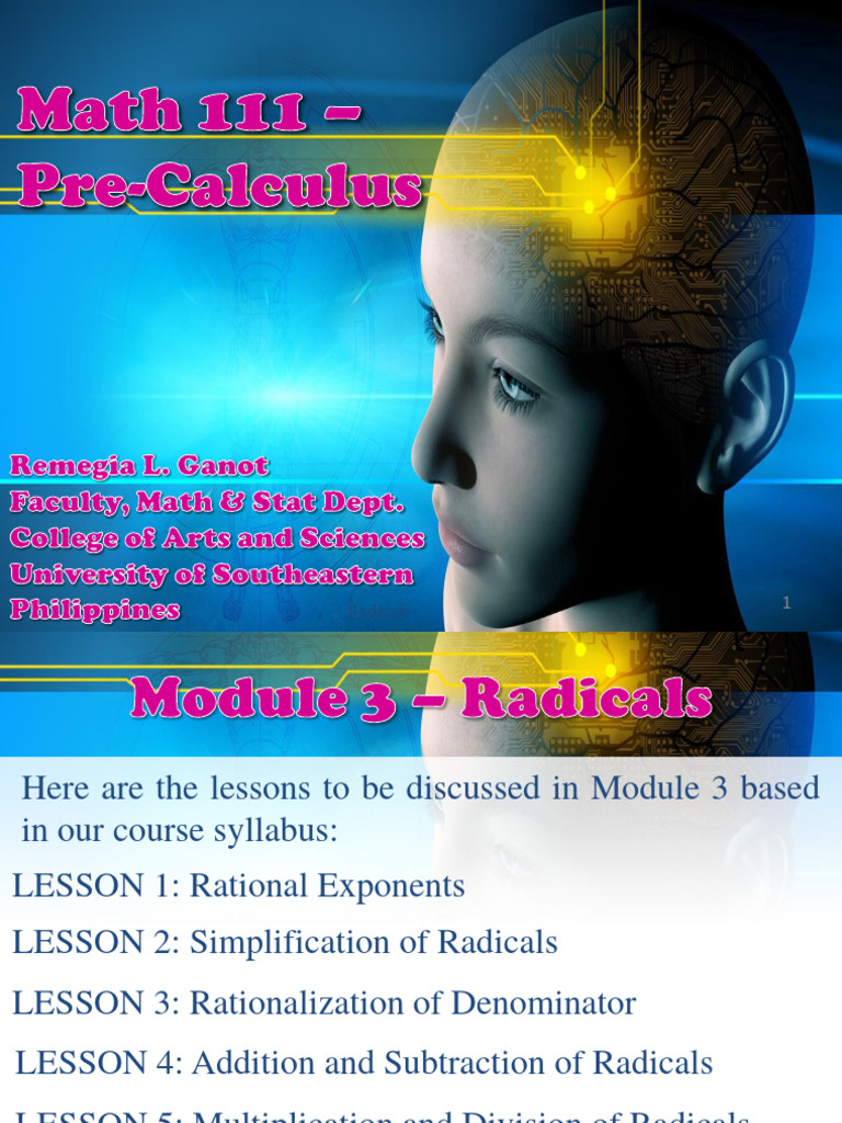 Pre-Calculus: Understanding Radicals | PDF