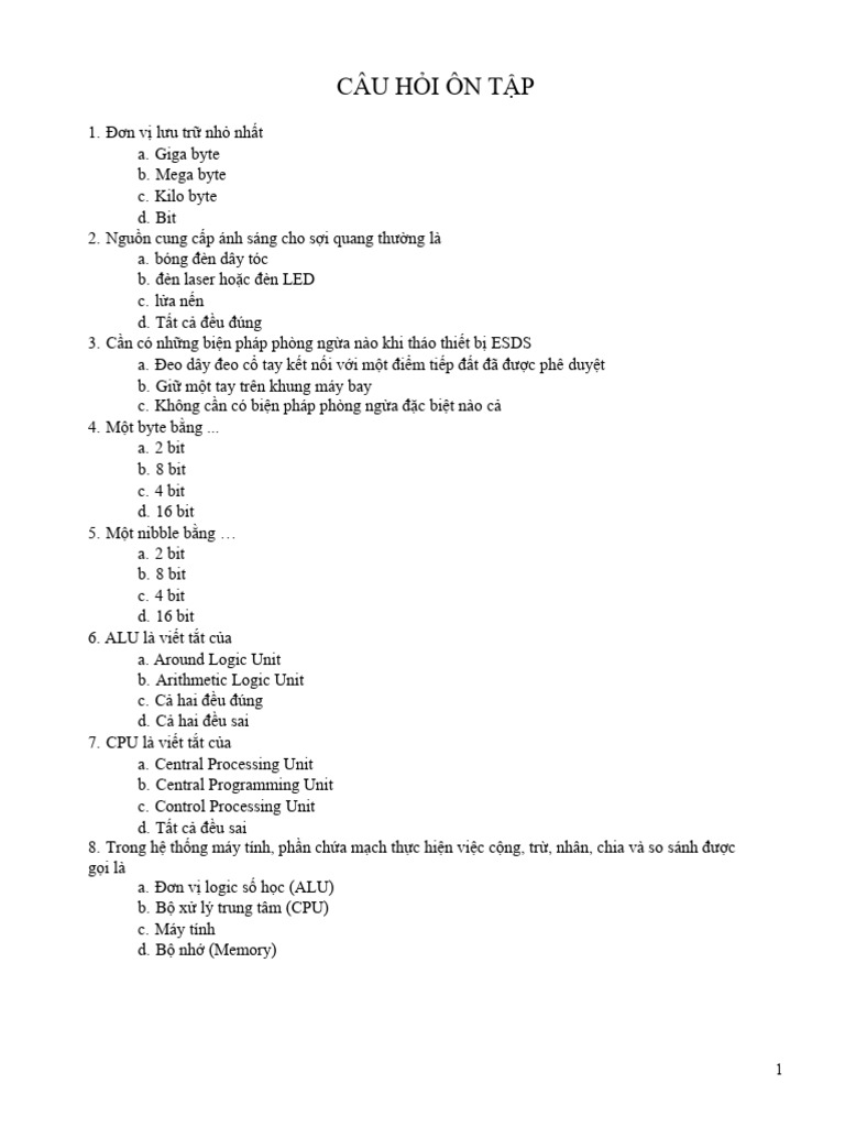 Moduel 5 - Question Bank - Co Dap An | PDF