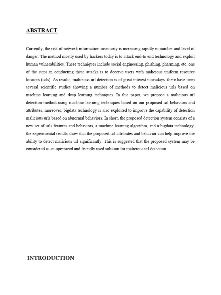 Malicious Url Detection Based On Machine Learning Pdf Software