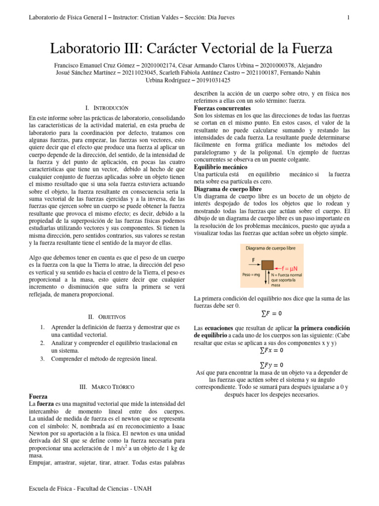Carácter Vectorial de La Fuerza. | PDF | Fuerza | Vector Euclidiano