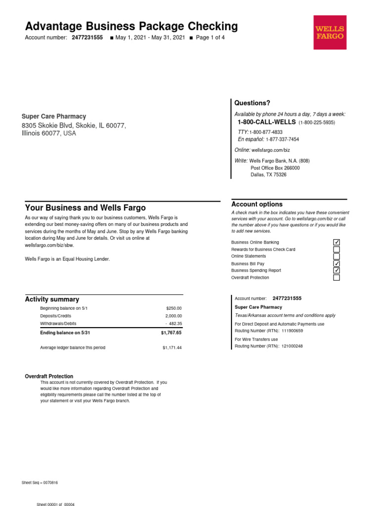 Super Care Pharma Bank Statement-May-2021 | PDF | Overdraft | Fee
