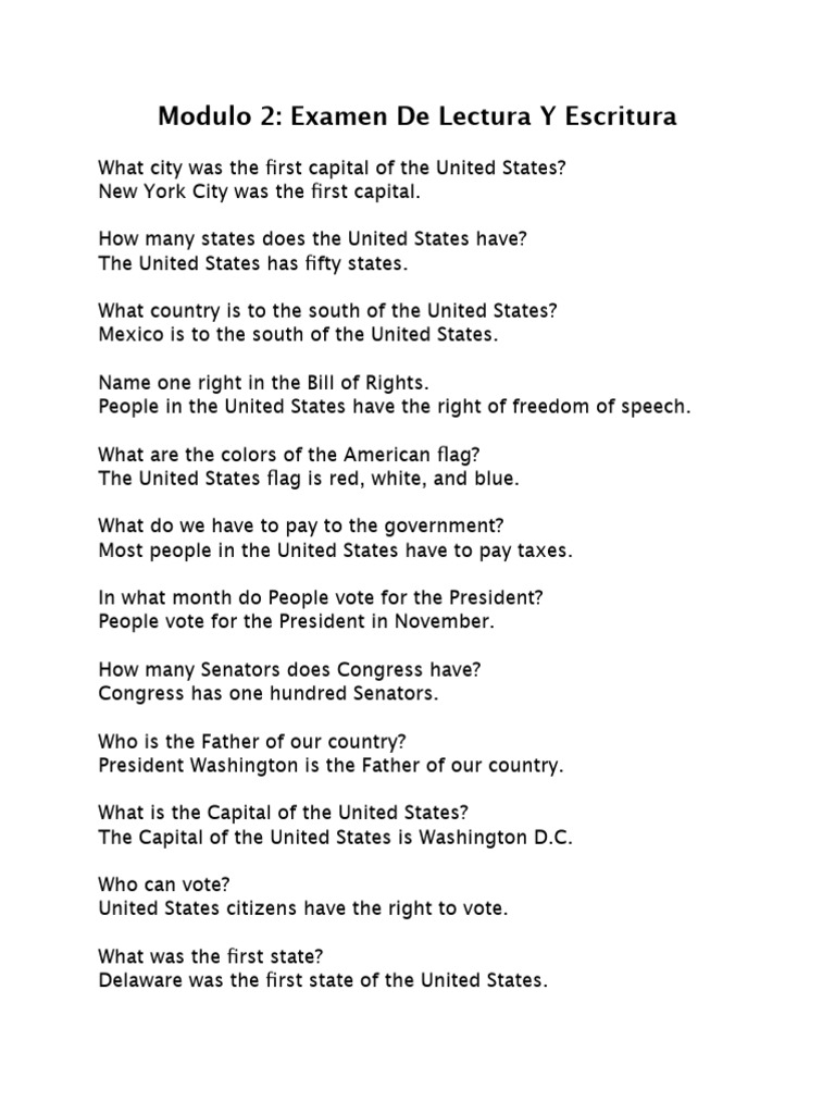 Modulo 2 - Examen de Lectura Y Escritura | PDF