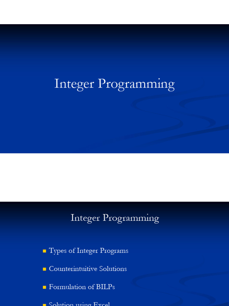 Session 11 ILP | PDF | Linear Programming | Mathematical Relations