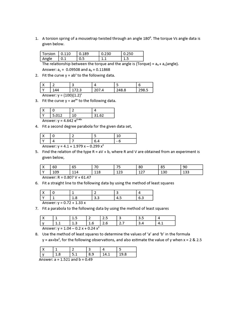 Curve Fitting problems | PDF